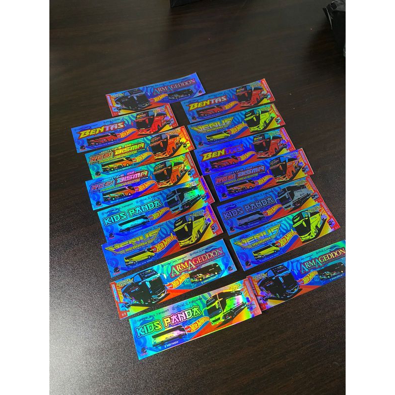 Jual versi 15 pcs sticker bus artis hotwheels tj hologram anti air asli ...