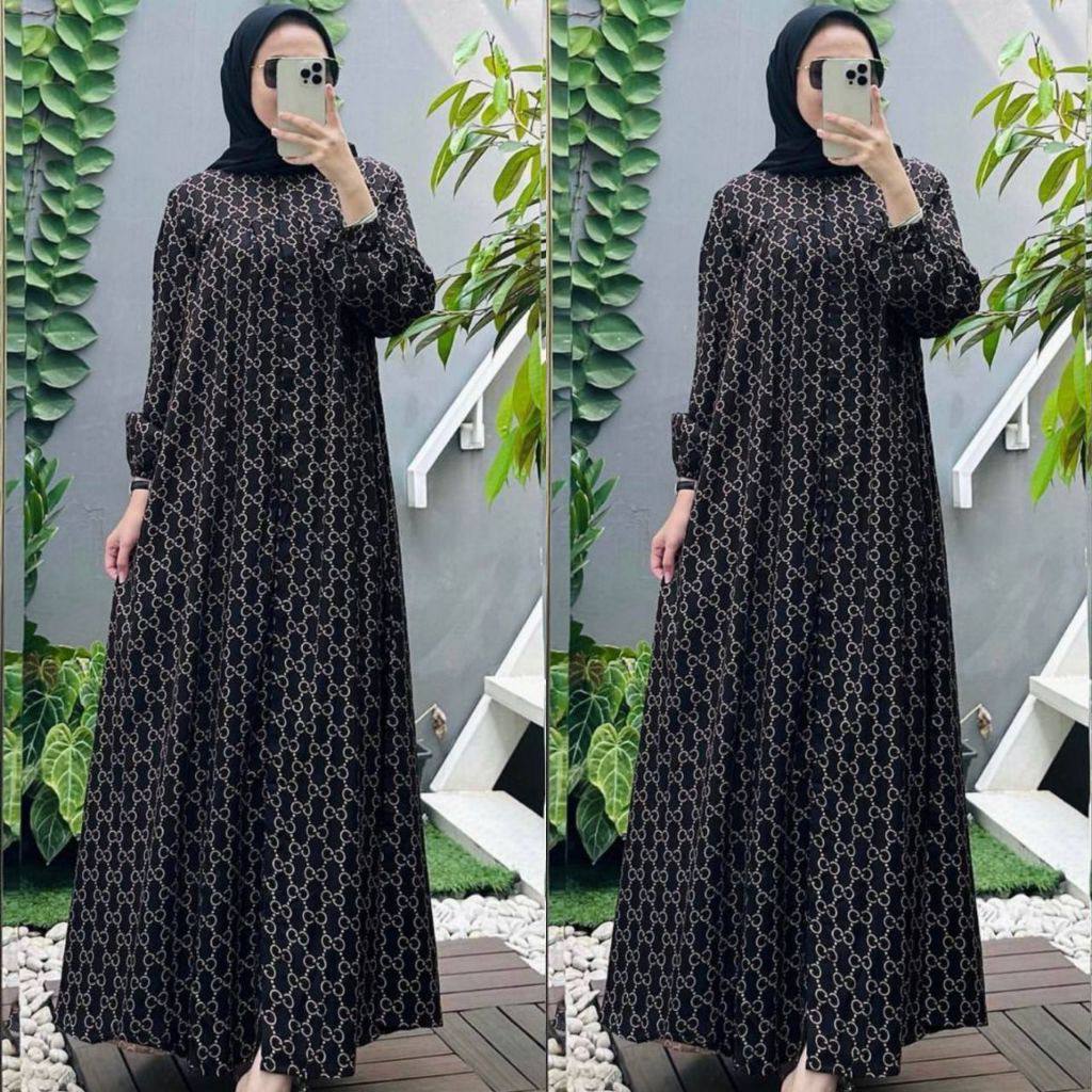 Jual ATIYA DRESS / GAMIS RAYON KOMBINASI / GAMIS RAYON MOTIF SALURg ...