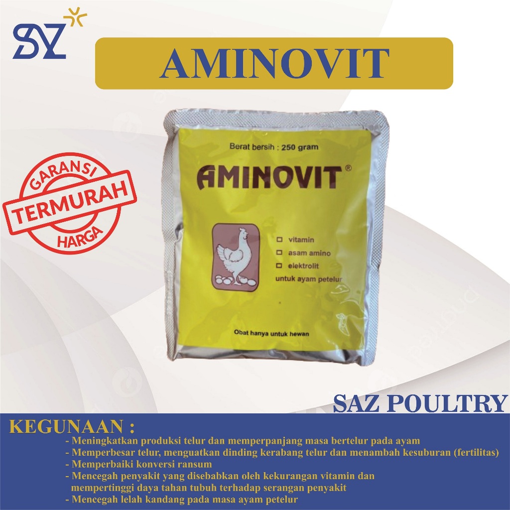 Jual Aminovit Vitamin Hewan Ternak Unggas Ayam AMINOVIT 250 gram Medion | Shopee Indonesia