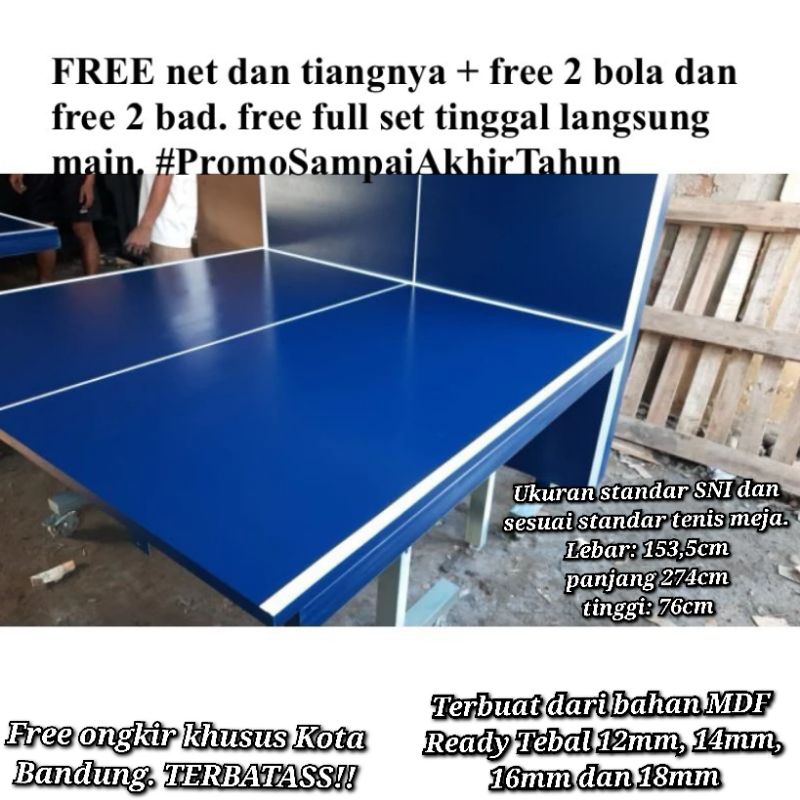 Jual Meja Tenis | Tennis Table bahan MDF Standar SNI Pimpong pingpong Tebal 16mm 12mm 18mm 14 mm ...