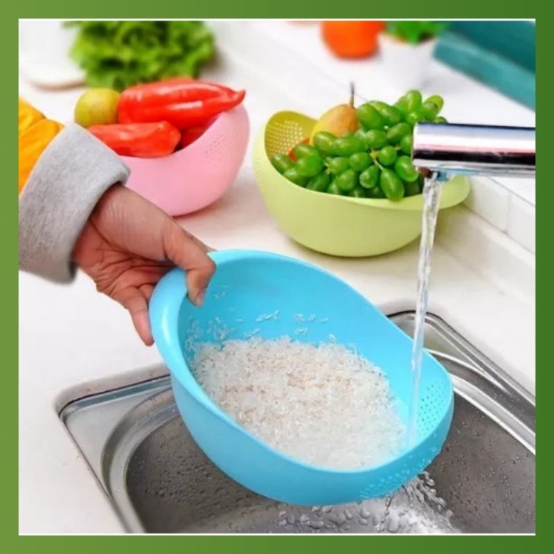 Jual BASKOM CUCI BERAS BUAH DAN SAYURAN Wadah waskom Cuci Beras & Buah ...