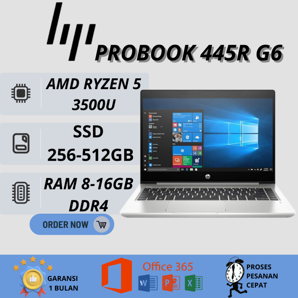 Jual PROMO!!! HP ProBook 445R G6 AMD Ryzen 5/AMD Radeon Graphics 2GB ...
