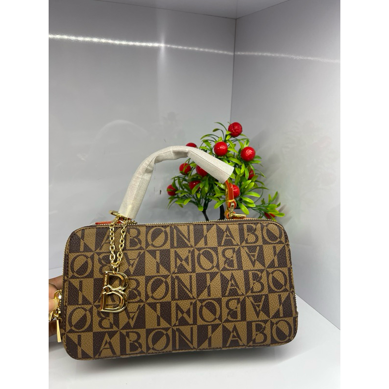 Jual TAS BONIA ORIGINAL BAG CAMERA MONOGRAM COKLAT | Shopee Indonesia