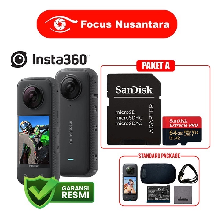 Jual Insta360 X3 360° Action Camera Insta 360 ONE X3 GARANSI RESMI ...