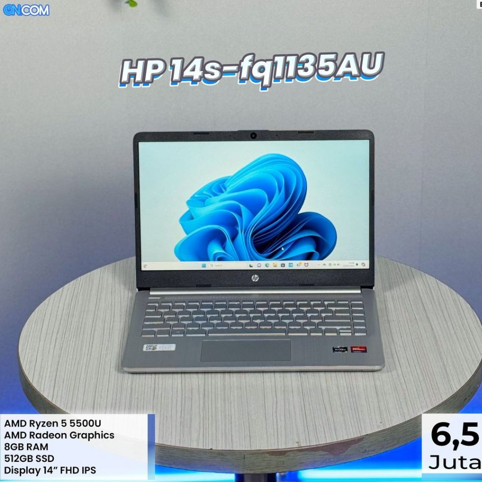 Jual HP 14s-fq1135AU/AMD Ryzen 5 5500U/RAM 8 GB/SSD 512 GB/Garansi ...