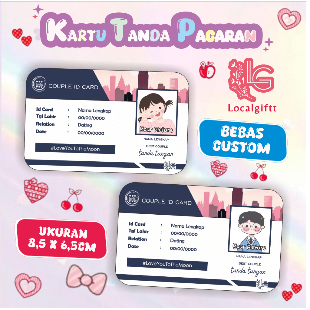 Jual Kartu Custom | Kartu Tanda Pacaran | Kartu Couple | Card Custom ...