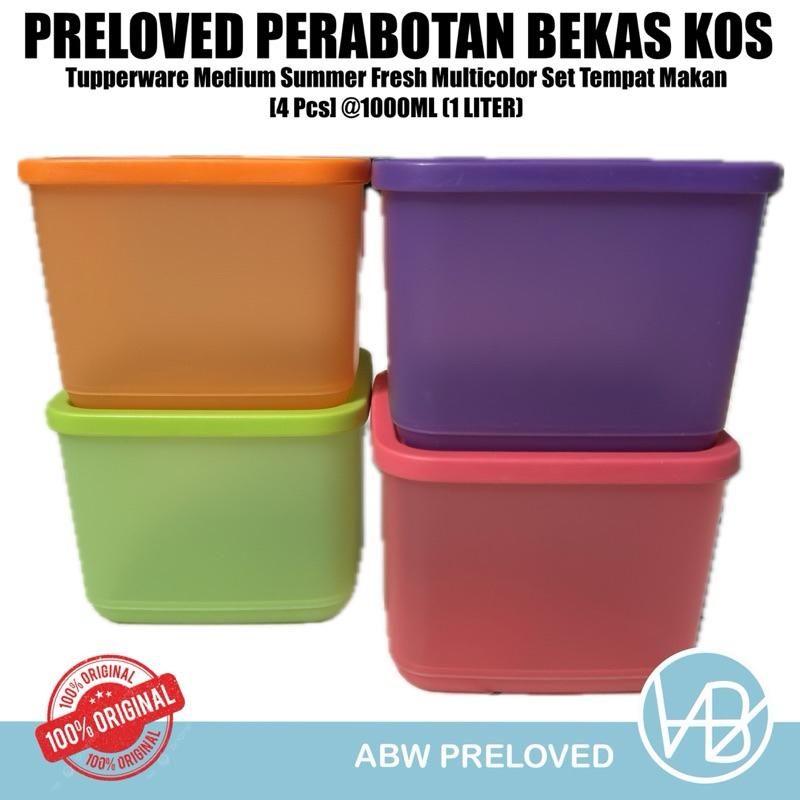 Jual PRELOVED Tupperware Medium Summer Fresh Multicolor Set Tempat ...