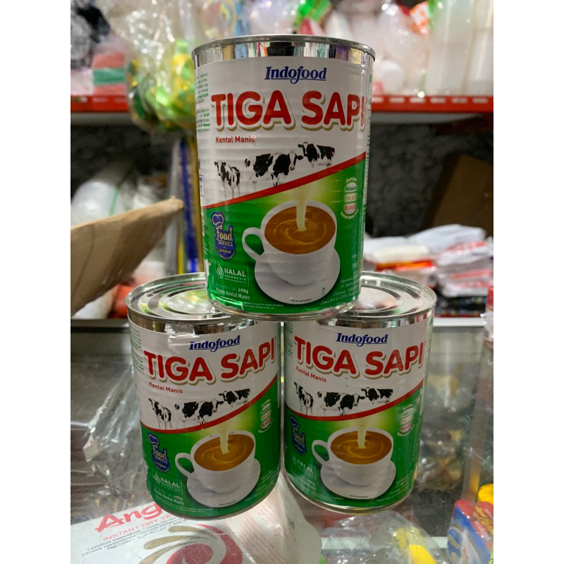 Jual Susu Kental Manis Tiga Sapi Indofood 490g | Shopee Indonesia