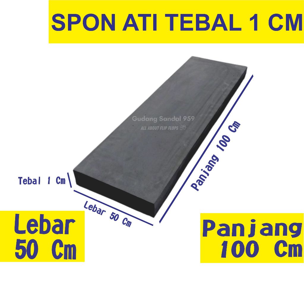 Jual SPON ATI / BUSA ATI / SPON EVA TEBAL 1 CM WARNA HITAM UKURAN 50 CM ...