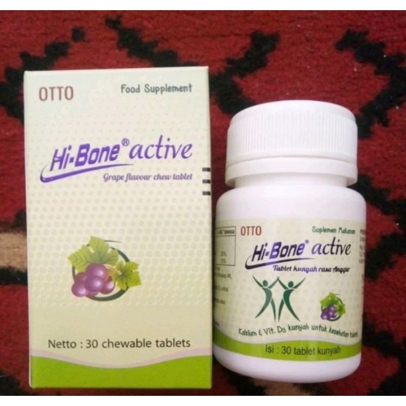 Jual Hi Bone Active Rasa Anggur Box 30 Tablet Kunyah | Shopee Indonesia