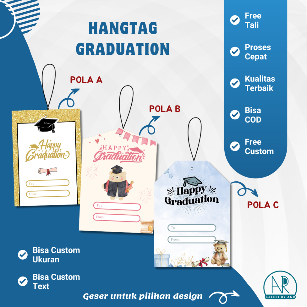 Jual D53 Hangtag graduation custom | Hang tag label wisuda perpisahan ...