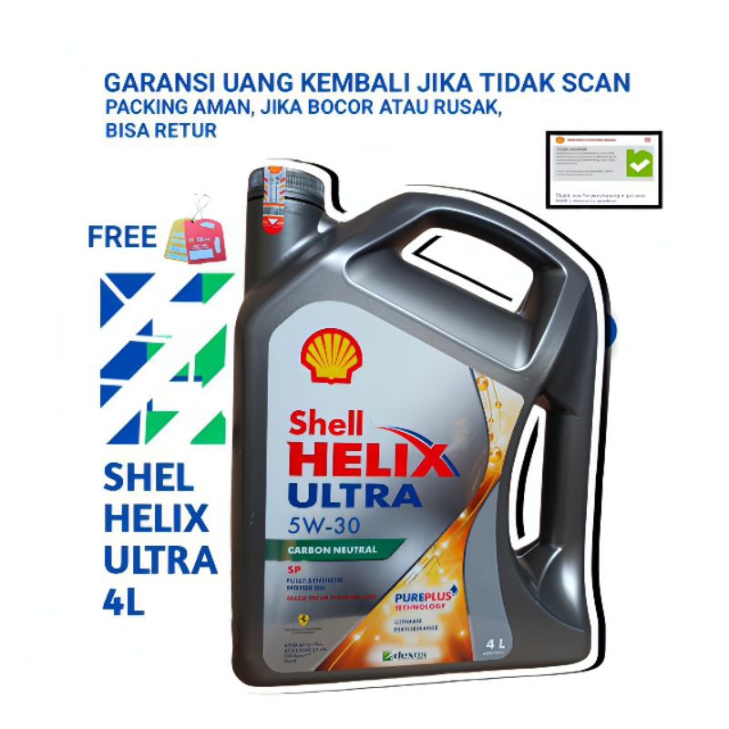 Jual SHELL HELIX ULTRA 5W-30 4L || ORIGINAL BARCODE HIJAU | Shopee ...