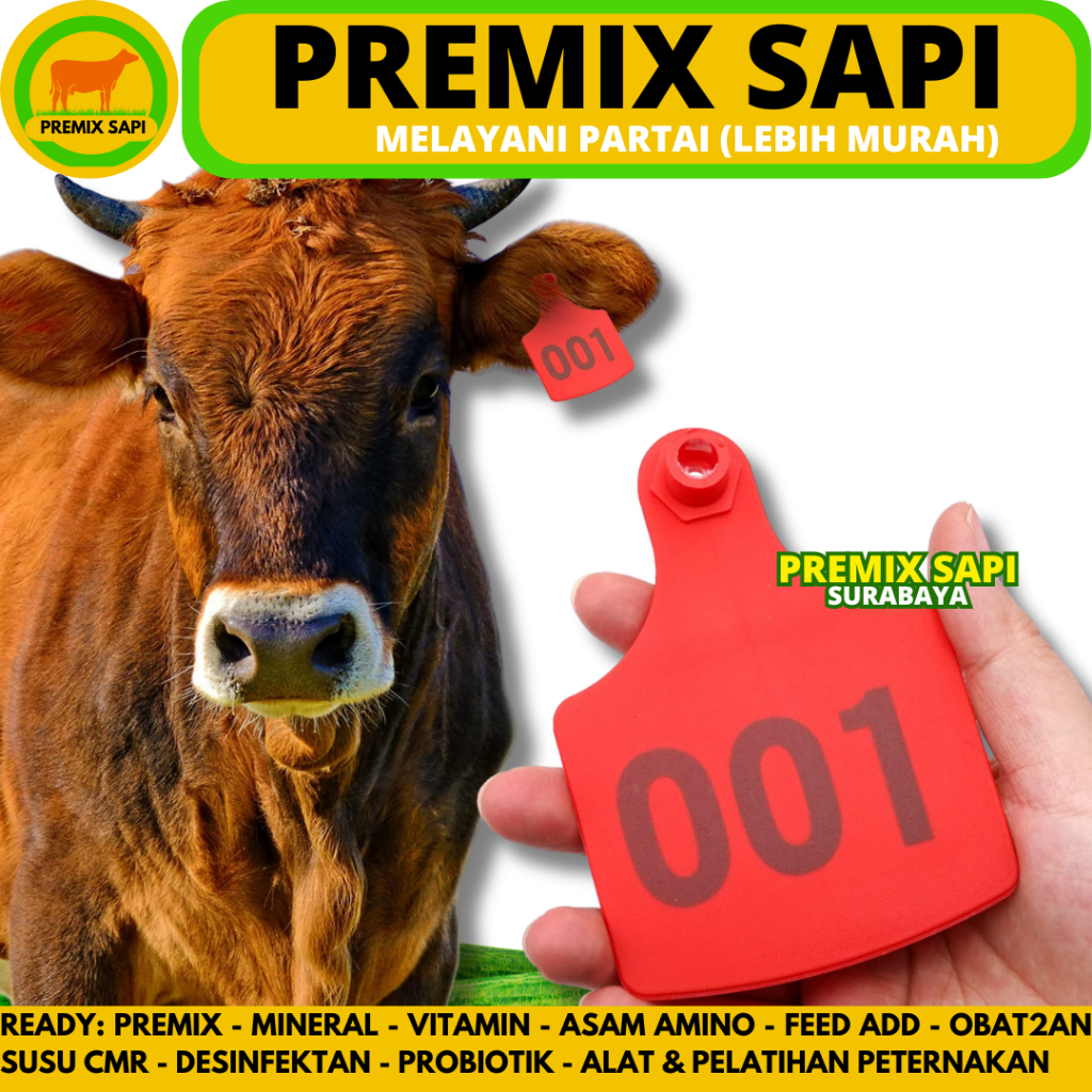 Jual EAR TAG SAPI 6x7cm BESAR & TEBAL 1 PACK (100pcs) - EAR TAG LARGE ...