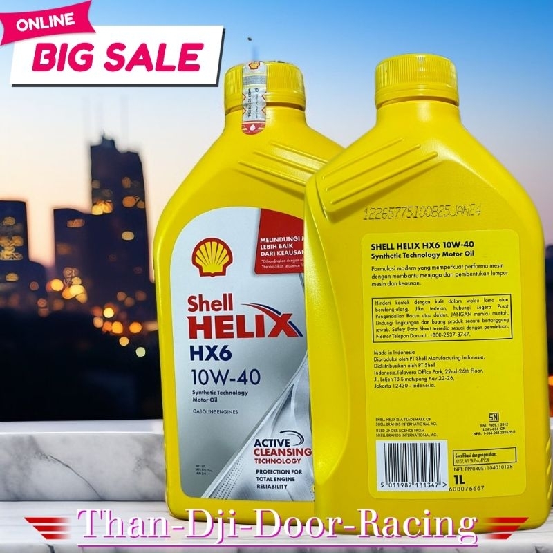 Jual Shell helix HX6 10W-40 Ukuran 1 Liter Original (scan barcode hijau ...