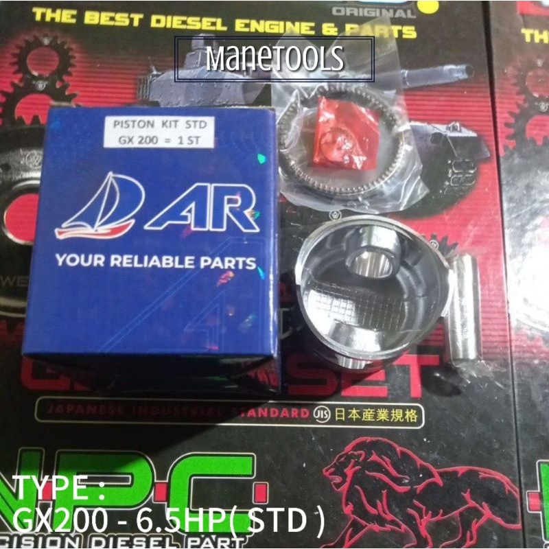 Jual ORIGINAL PISTON ASSY KIT | AR GX200 STD - 6.5HP UNTUK MESIN DIESEL PENGGERAK | Shopee Indonesia
