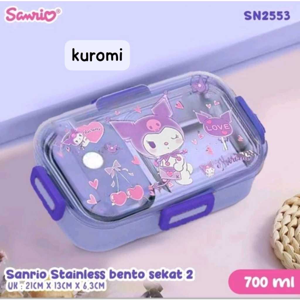 Jual SIKUMBANG Lunch Box Stainless 304 Sanrio SN2553 Kapasitas 700 ml 2 Sekat Kuromi Melodi ...