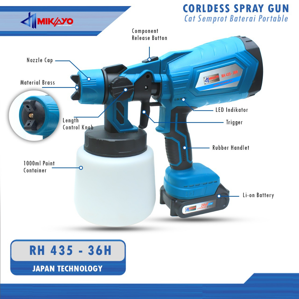 Jual [PROMO] Spray gun cat cordless elektrik sprayer gun mesin cat ...