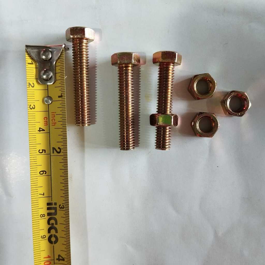 Jual Baut Mur Kuningan M8X4 cm(kunci 12) SET LION | Shopee Indonesia