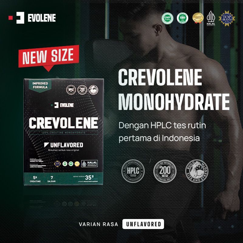 Jual EVOLENE CREVOLENE MONOHYDRATE 35 Gr 7 Serving | Creatine Mesh200 ...