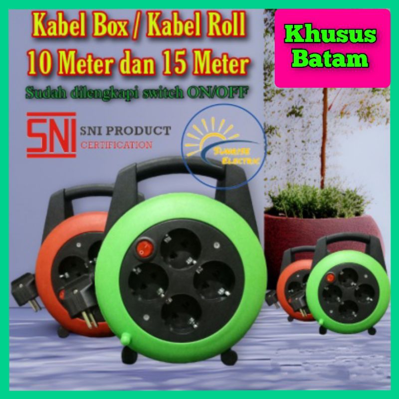 Jual kabel roll listrik/cok listrik roll kabel 10meter,15meter STOP KONTAK ROLL/stopkontak bulat ...