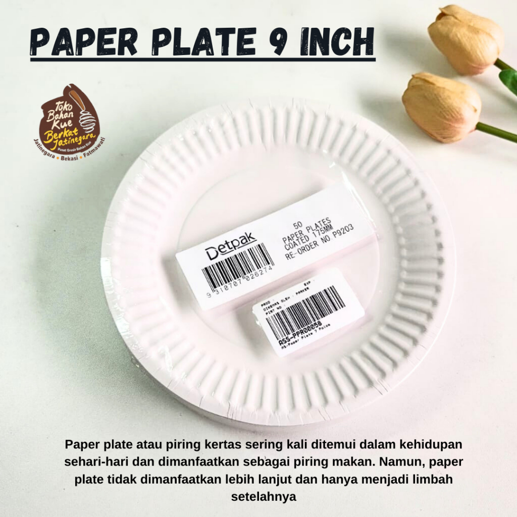 Jual Paper plate polos 6" 7" 9" piring kertas | Shopee Indonesia