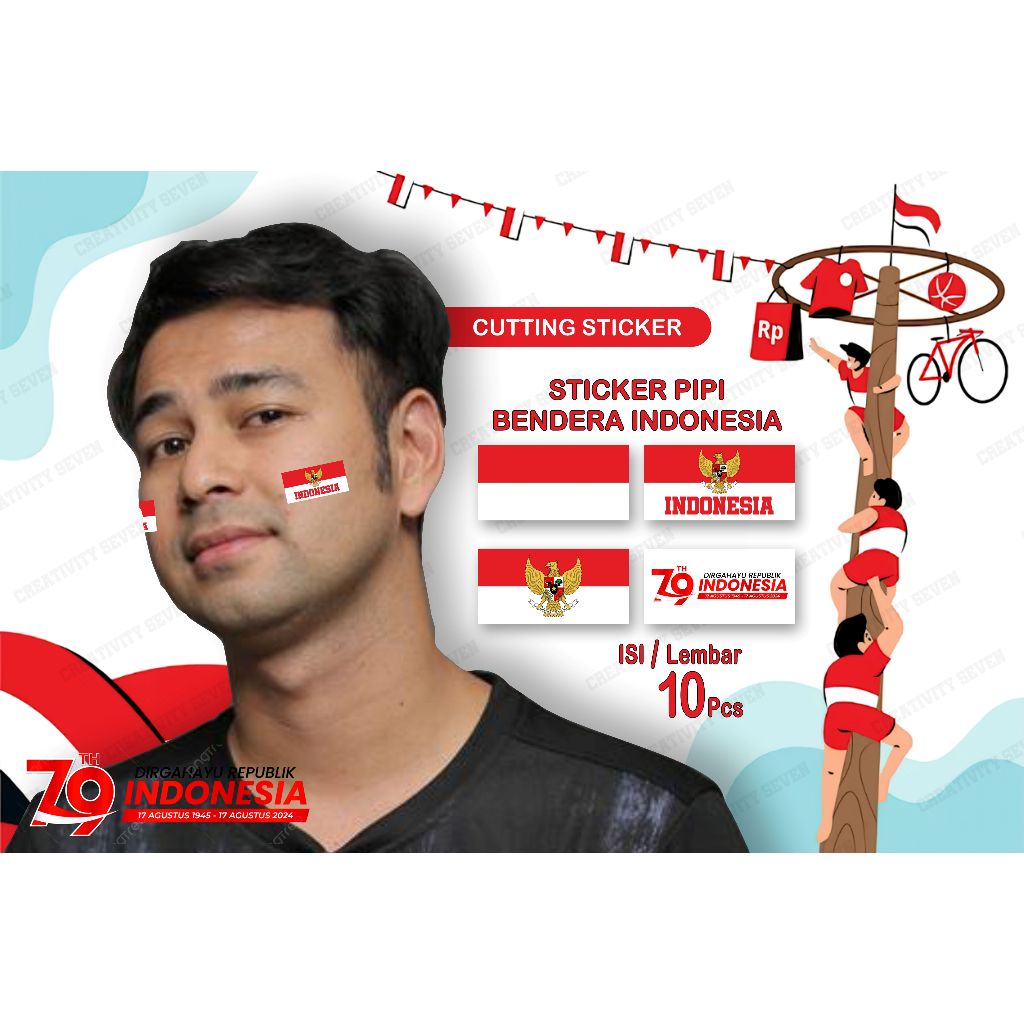 Jual Sticker Pipi Indonesia Aksesoris kegiatan kemerdekaan - Sticker ...