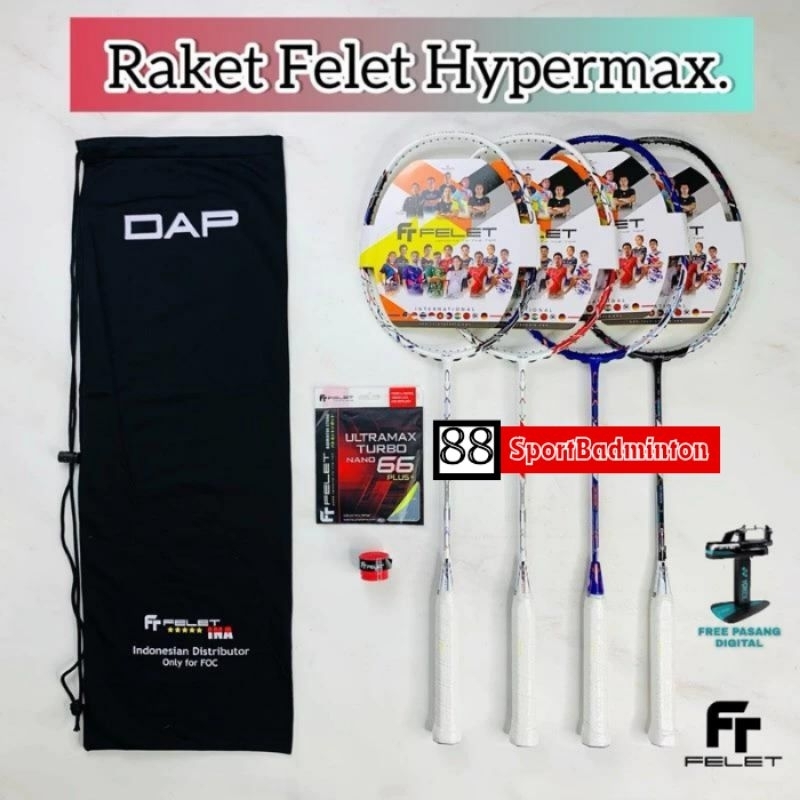Jual Felet HYPERMAX Badminton Racket - Raket Badminton Original Felet ...