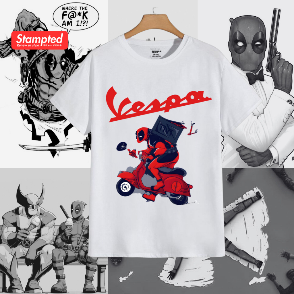 Jual Kaos tshirt pria cewek deadpool edisi vespa baju distro ukuran ...