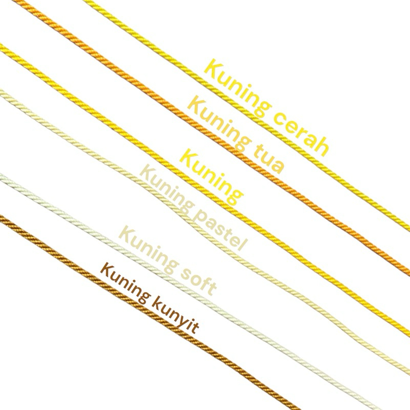 Jual Tali Ulir warna KUNING panjang 1 meter tebal 1mm 2mm 3mm | Shopee ...