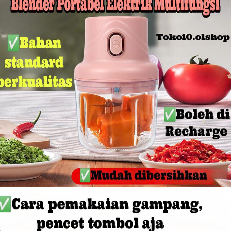 Jual KODE J77L Blender Portabel Mini USB Chopper Elektrik Tanpa Kabel ...