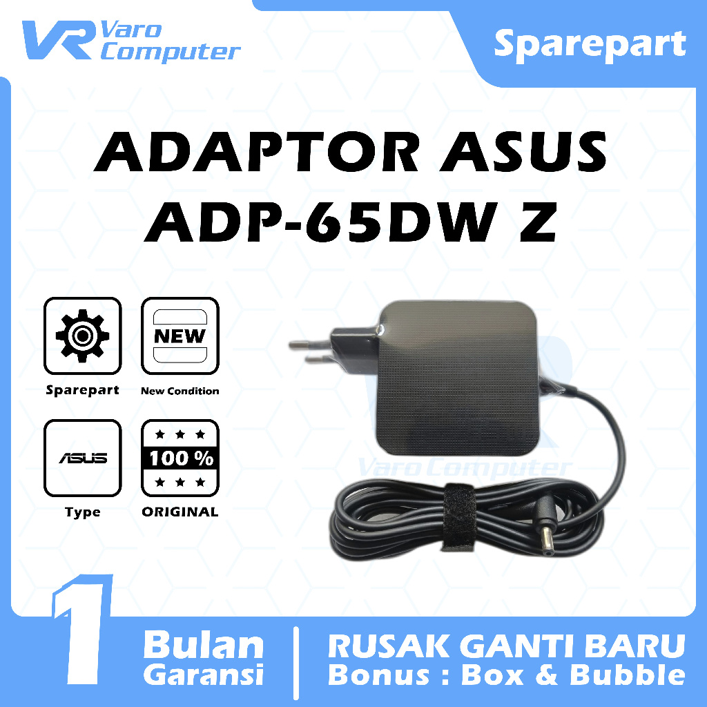 Jual ADAPTOR CHARGER LAPTOP ASUS 19.0V 3.42A 65W (ADP-65DW Z) 4.0*1.35mm ORIGINAL | Shopee Indonesia
