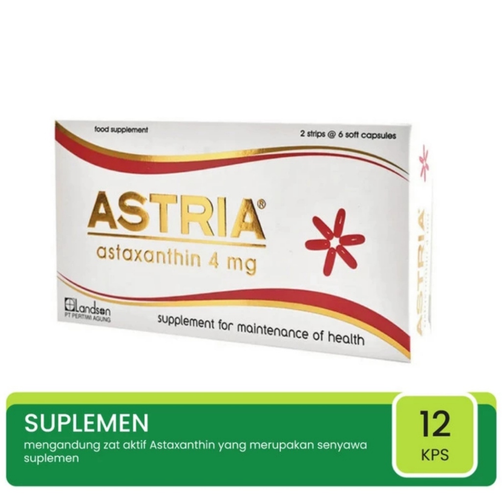 Jual Astria Astaxanthin 4mg Box isi 12 Kapsul / Promo Termurah Vitamin ...