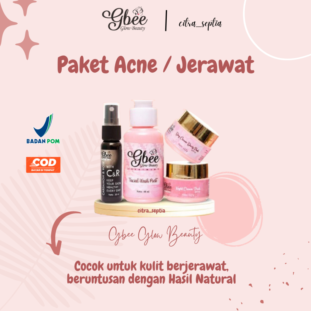 Jual GBEE GLOW BEAUTY PAKET ACNE | SKINCARE JERAWAT AMPUH BPOM | Shopee Indonesia