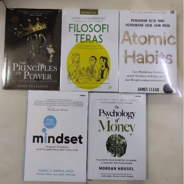 Jual paket 5 buku motivasi the principles of power filosofi Teras Atomic habits mindset the ...