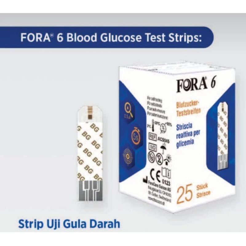 Jual FORA Ed 04/2026 strip tes gula darah glukosa FORA 6 PLUS | Shopee ...