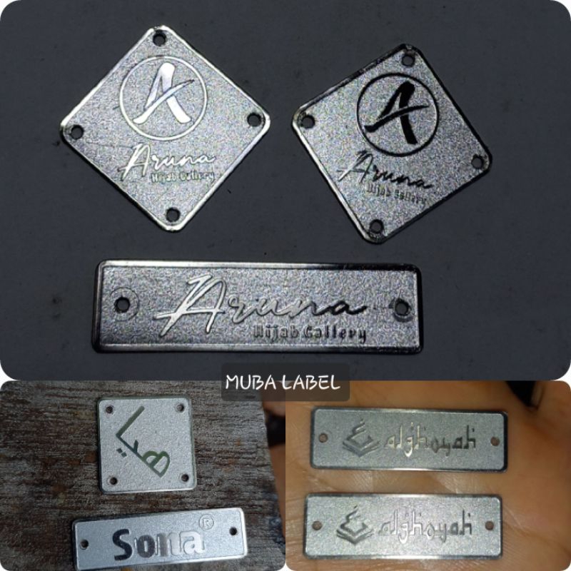 Jual Label plat hijab besi stainless/label furniture/label gamis/label ...