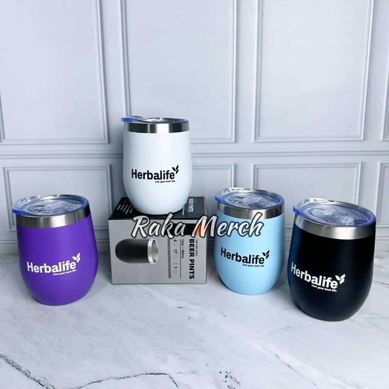 Jual Mug tumbler HLF 350 ml model telur coffee tumbler hot and cold ...