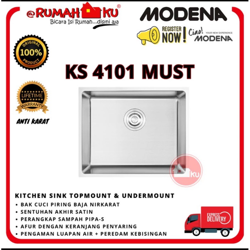 Jual MODENA KITCHEN SINk KS 4101 MUST | Shopee Indonesia