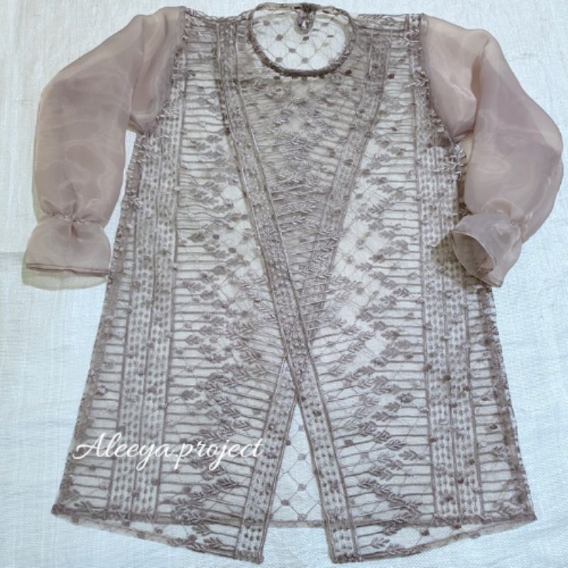 Jual Zize Outer Brukat Etnik Organza / Tunik Brukat / Baju hari raya ...