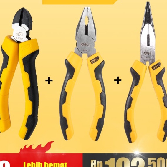 Jual HJ6 Deli Tang Set Tang Kombinasi Tang Lancip Tang Potong 1 Set 6 ...