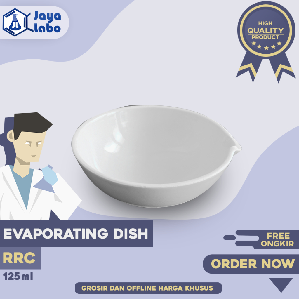 Jual Evaporating Dish 125 ml RRC/ Cawan Porselin 125ml / Cawan Penguap ...