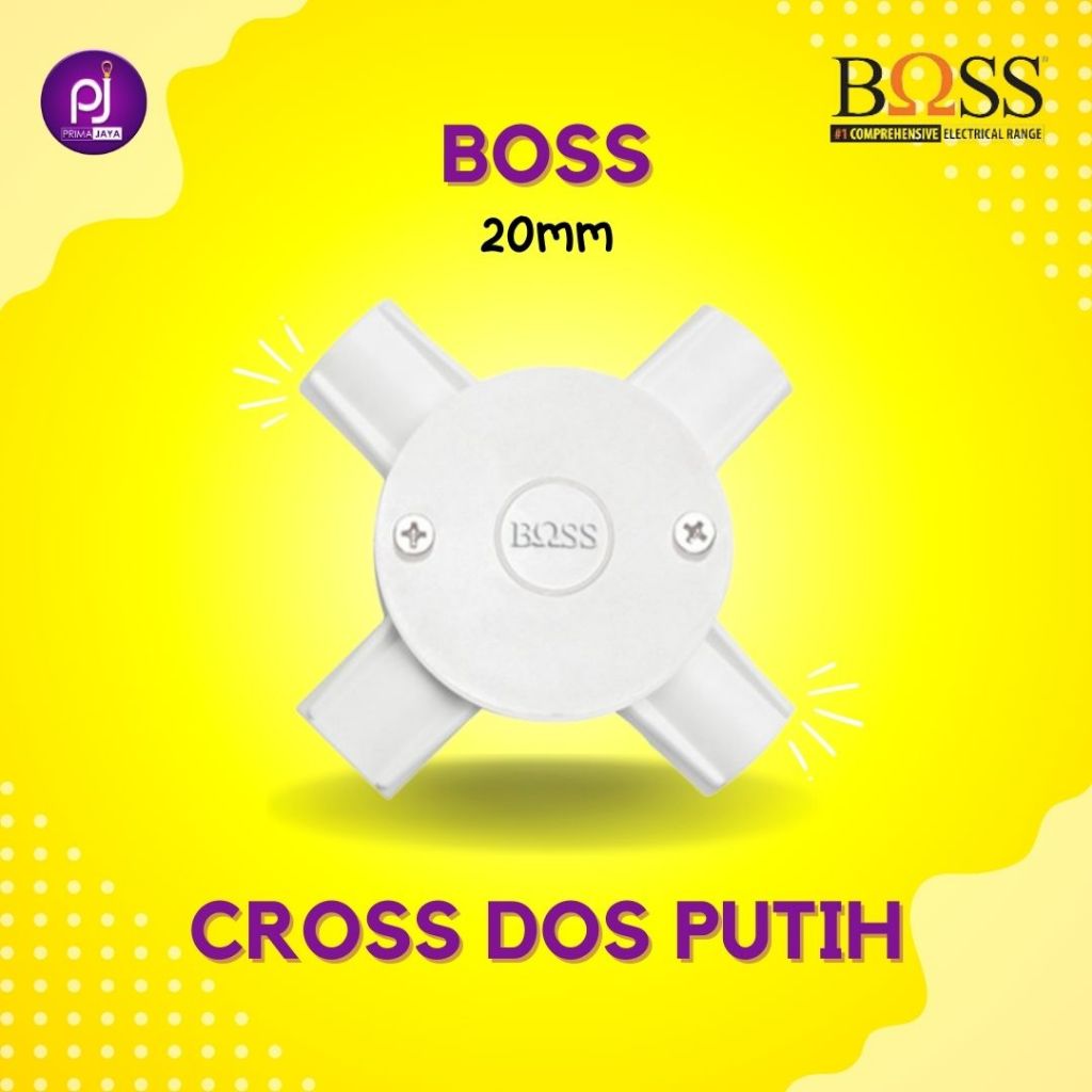 Jual Cross Dos Tdos Cabang 4 Warna Putih 20mm BOSS Kress T Dus Jalur ...
