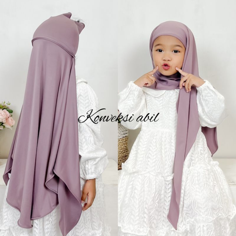 Jual jilbab segitiga instan anak inner jersey 3-5 tahun | Shopee Indonesia