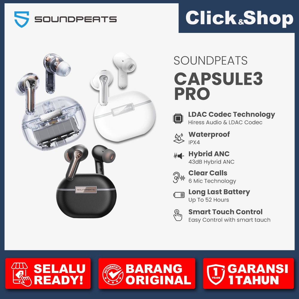 Jual SoundPEATS Capsule 3 Pro TWS Hi-Res LDAC Hybrid ANC Earbuds ...