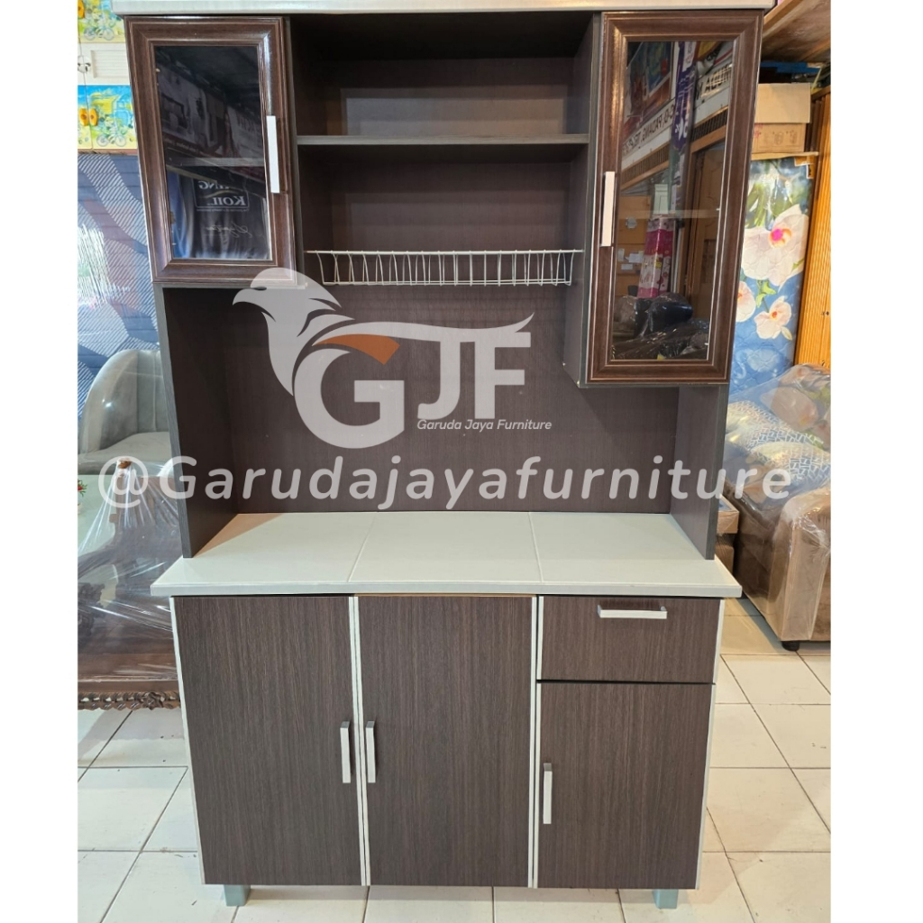 Jual LEMARI DAPUR TINGGI 120CM/KITCHEN SET/LEMARI RAK PIRING/LEMARI ...