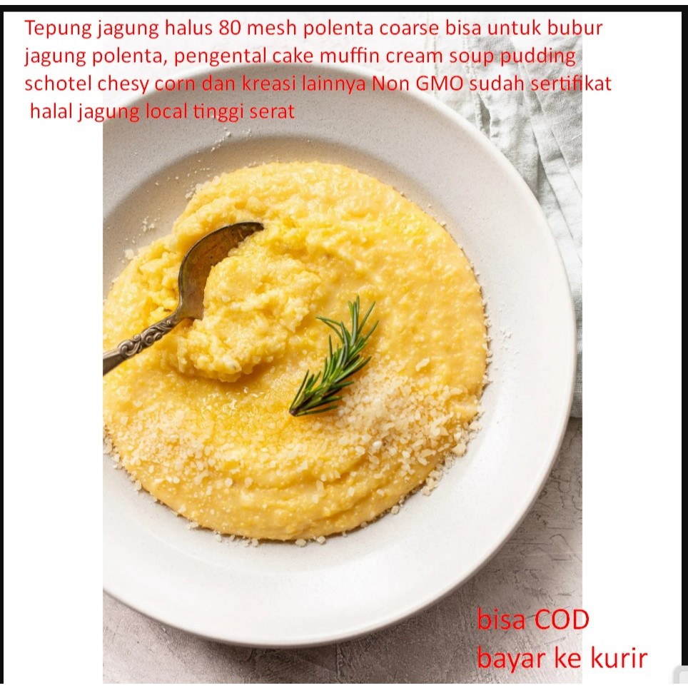 Jual Tepung jagung halus 80 mesh 1 kg polenta coarse bisa untuk bubur ...
