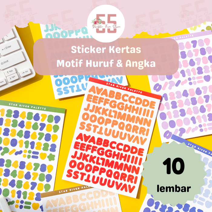 Jual Sticker Huruf & Angka / Sticker Huruf Aesthetic / Sticker Alphabet ...