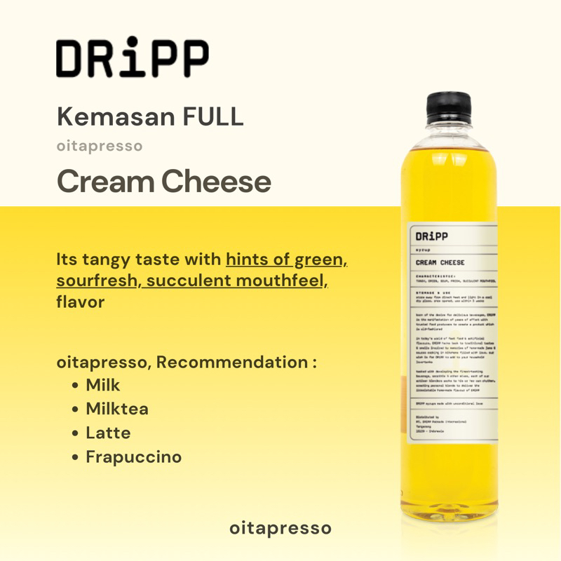 Jual FULL SIZE - Dripp Cream Cheese Syrup [760] ml | Shopee Indonesia