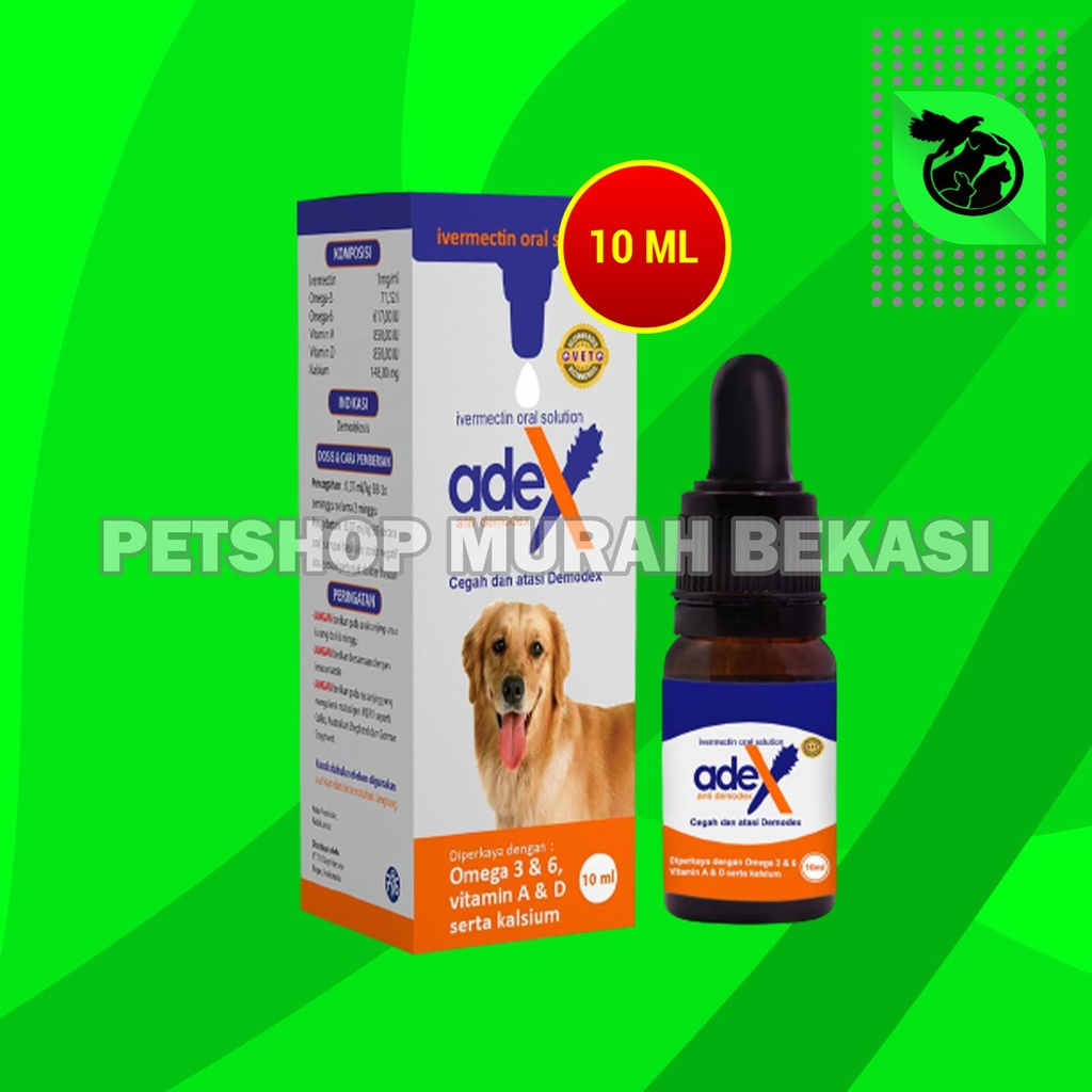 Jual Obat Kulit Anjing Adex Invermectin 10ml Sirup anti Demodex ...