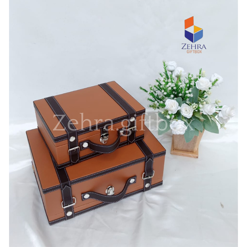 Jual Giftbox Hampers/Packaging Model Koper Unik Warna Coklat | Shopee ...